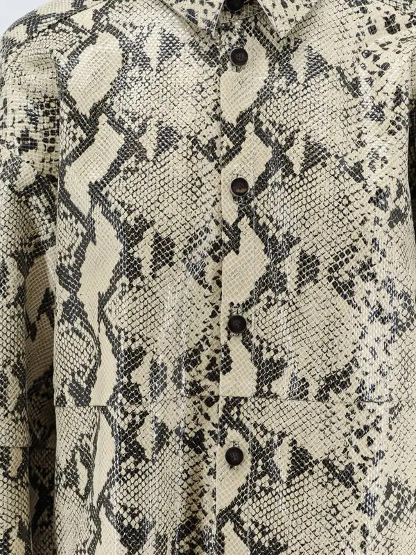 ALYSI Cropped Snakeprint Shirt