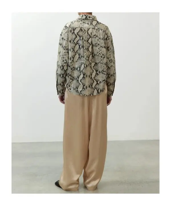 ALYSI Cropped Snakeprint Shirt