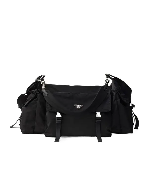 Prada Explore Re-nylon And Leather Duffel Bag - Black