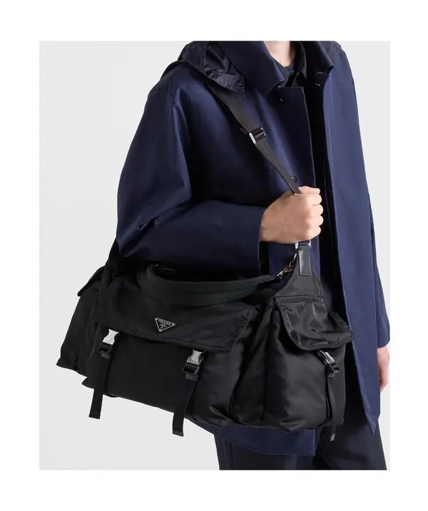 Prada Explore Re-nylon And Leather Duffel Bag