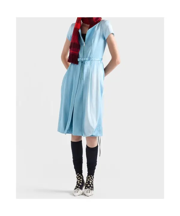 Prada Washed Silk-duchesse Dress