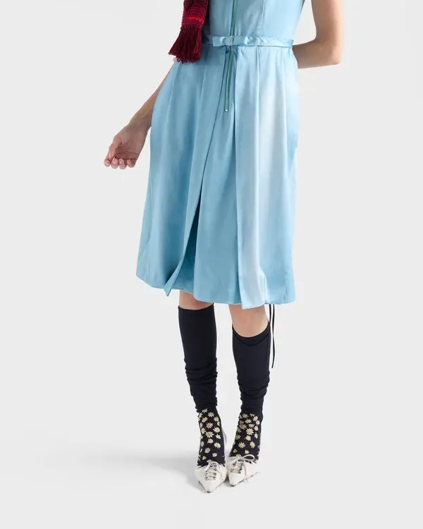 Prada Washed Silk-duchesse Dress