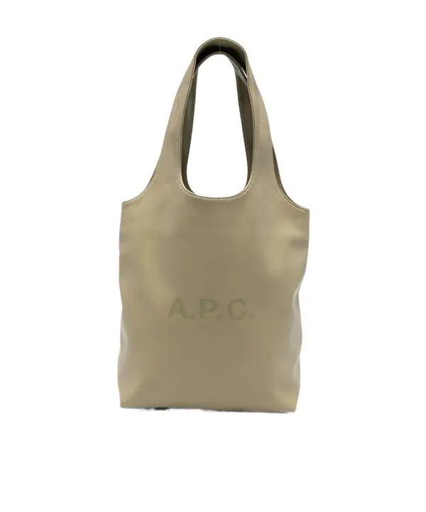 A.p.c. Logo-print Leather Tote Bag - Brown