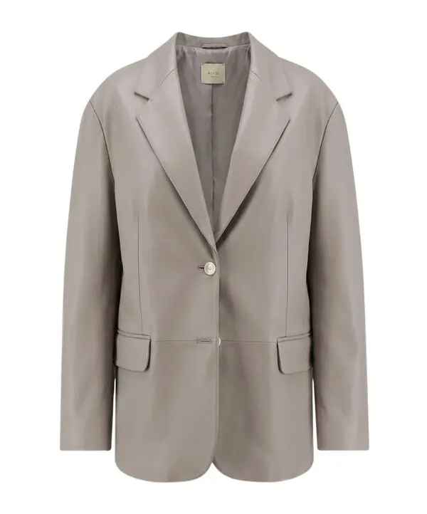ALYSI Singlebutton Leather Blazer - Nude