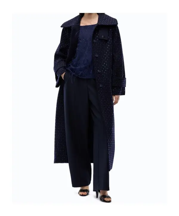 Pinko Rhinestone-embellished Belted Coat