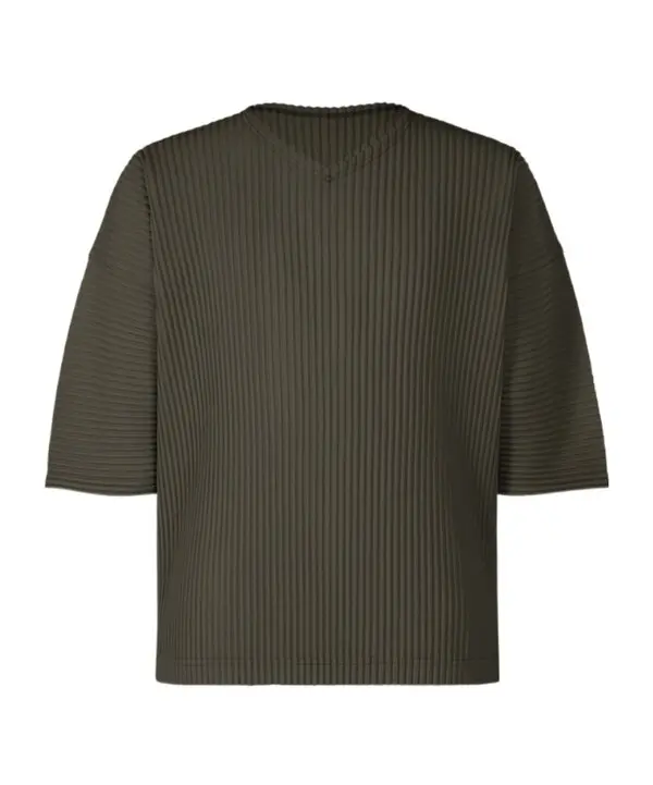Issey Miyake Pleated T-shirt - Gray-brown