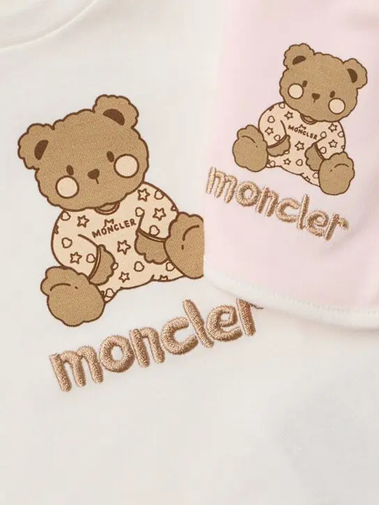 Moncler Cotton Jumpsuit With Teddy Bear Motif - No