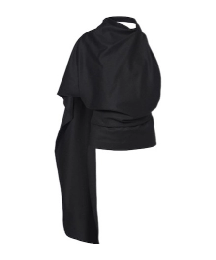 RÓHE Assymetric Wool Top - Black