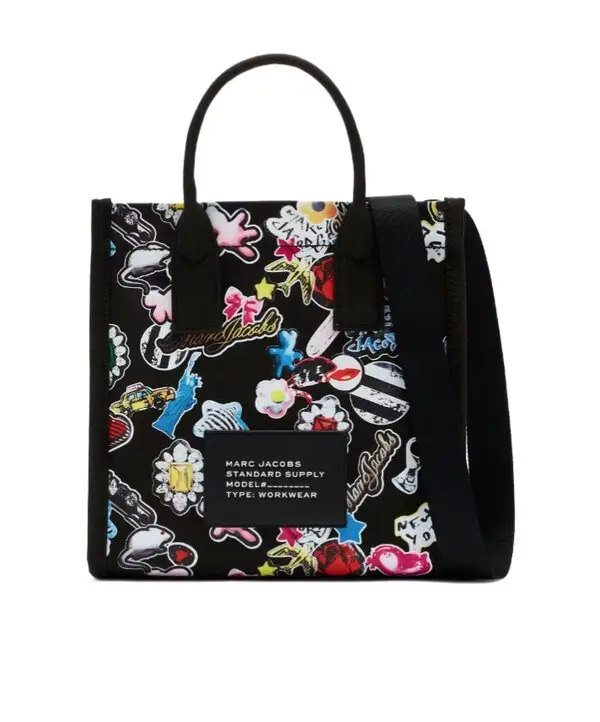 Marc Jacobs Medium Sticker Print Canvas Standard Supply Tote