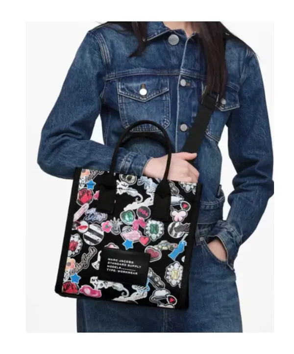 Marc Jacobs Medium Sticker Print Canvas Standard Supply Tote