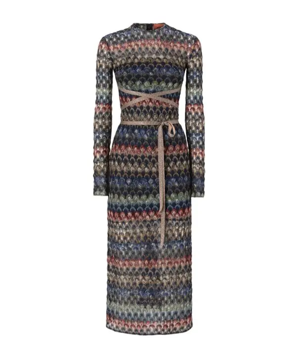 Missoni Zigzag-knit Backless Dress - Multicoloured