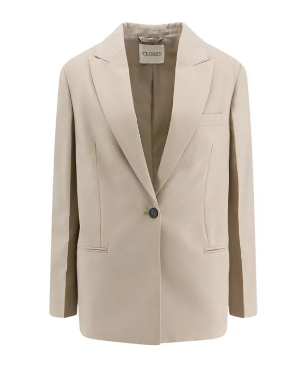 Closed Single-breasted Peak-lapel Blazer