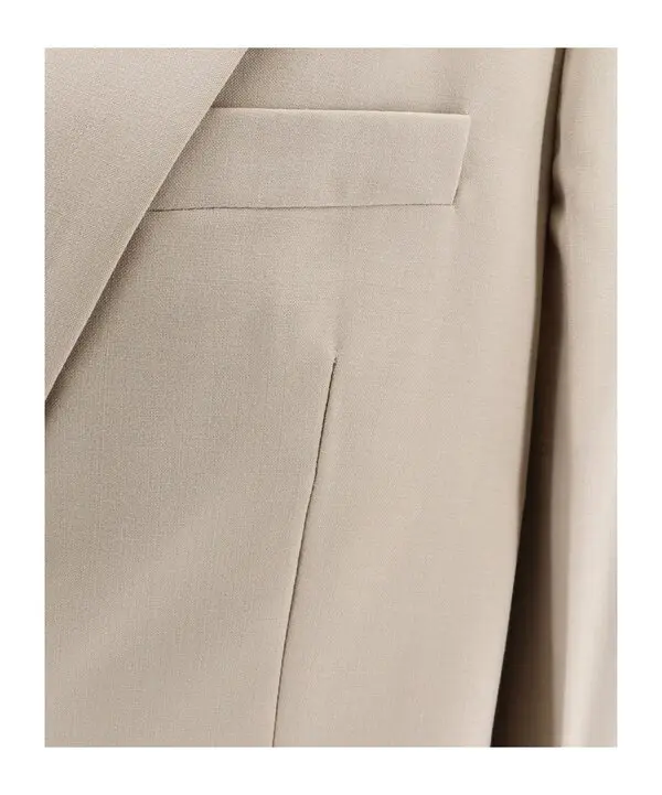 Closed Single-breasted Peak-lapel Blazer