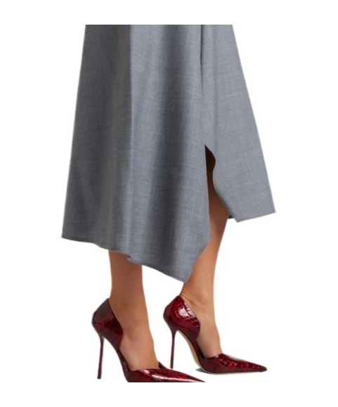 Victoria Beckham Draped Asymmetric Wool Midi Dress