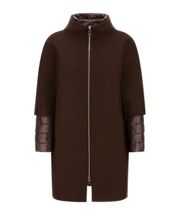 Herno Layered Zipped Coat - Brown