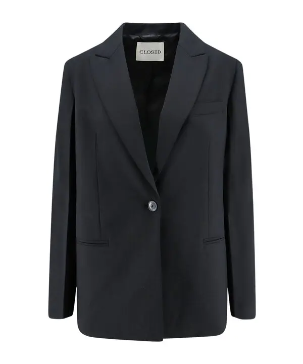 Closed Single-breasted Peak-lapel Blazer