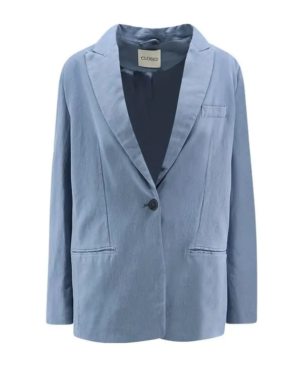 Closed Single-breasted Peak-lapel Blazer