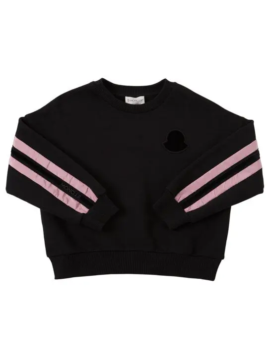 Moncler Sweatshirt And Sweatpants Set With Stripe Detailing - Black