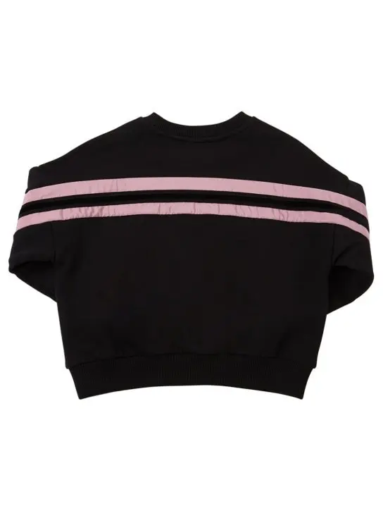 Moncler Sweatshirt And Sweatpants Set With Stripe Detailing - Black