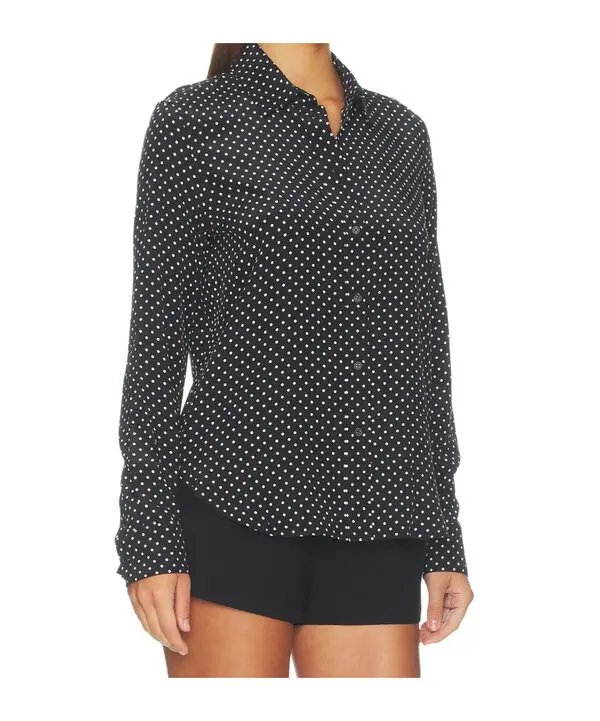 NILI LOTAN Printed Long-sleeve Shirt