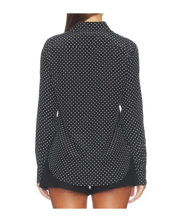 NILI LOTAN Printed Long-sleeve Shirt