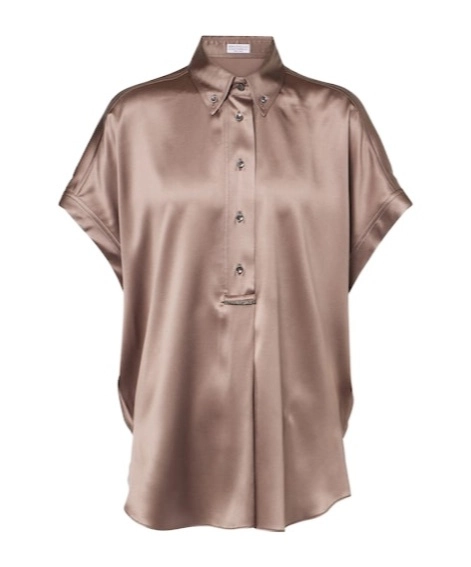 Brunello Cucinelli Silk-blend Shirt - Nude