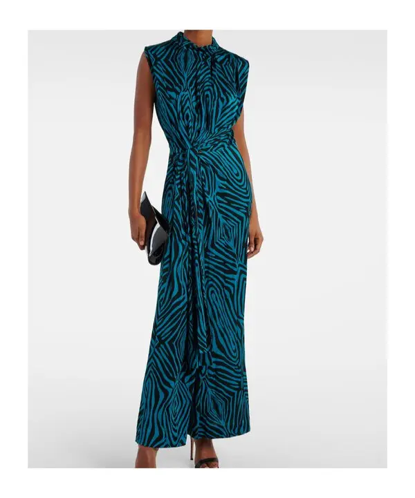 Diane Von Furstenberg Geri Zebra-print Jersey Maxi Dress