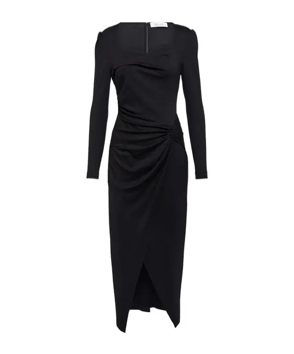 Diane Von Furstenberg Hughie Jersey Midi Dress - Black