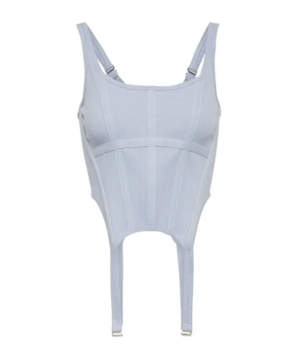 DION LEE Plain Knit Bra - Blue