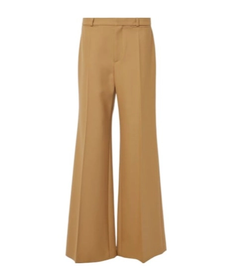 Chloé Wool Grain De Poudre Flared Pants - Brown