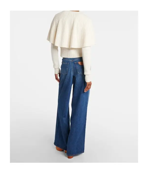 Chloé Caped Wool And Cashmere Top