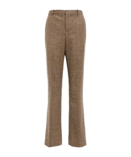Loewe Plaid High-waisted Wool Pants - Brown