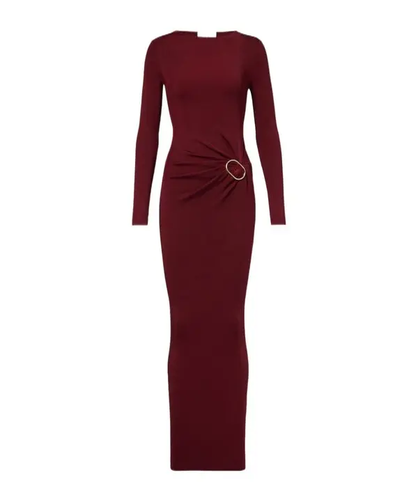 Roland Mouret Gathered Jersey Maxi Dress - Brown