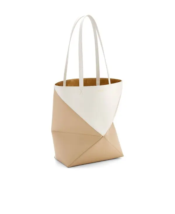 Loewe Puzzle Fold Tote In Shiny Calfskin