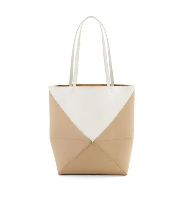 Loewe Puzzle Fold Tote In Shiny Calfskin
