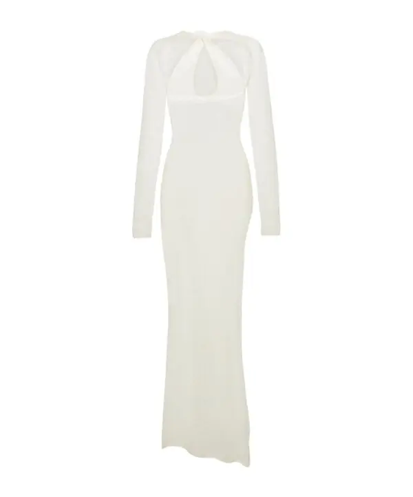 Coperni Semi-transparent Ruffle Over-length Dress - White