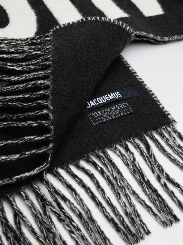 Jacquemus Logo Jacquard Fringed Edge Scarf