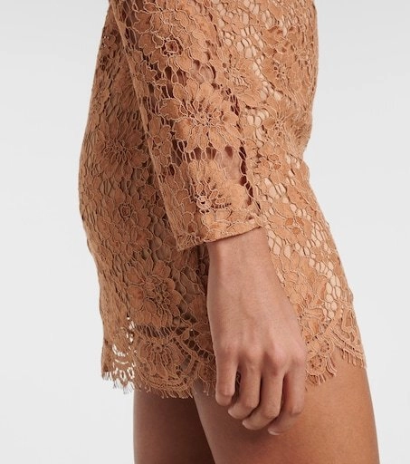 SELF-PORTRAIT Lace Mini Dress With Crystal Bow Details