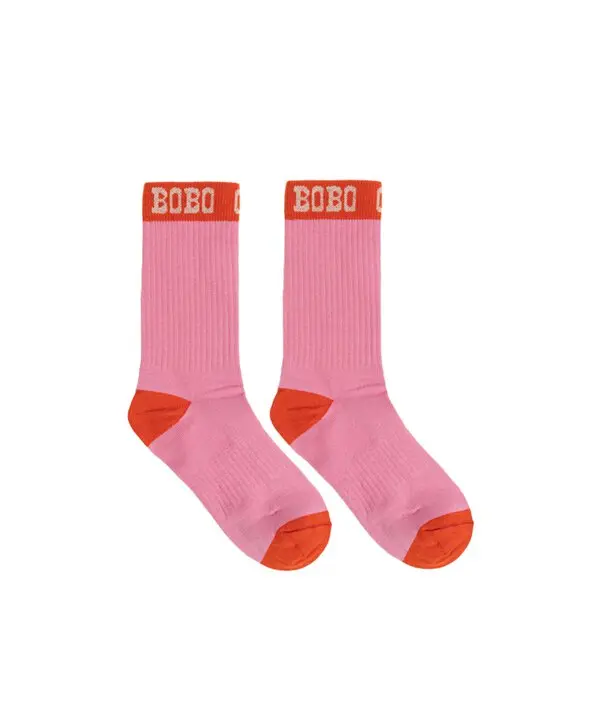 BOBO CHOSES Ribbed Knit Socks - Pink