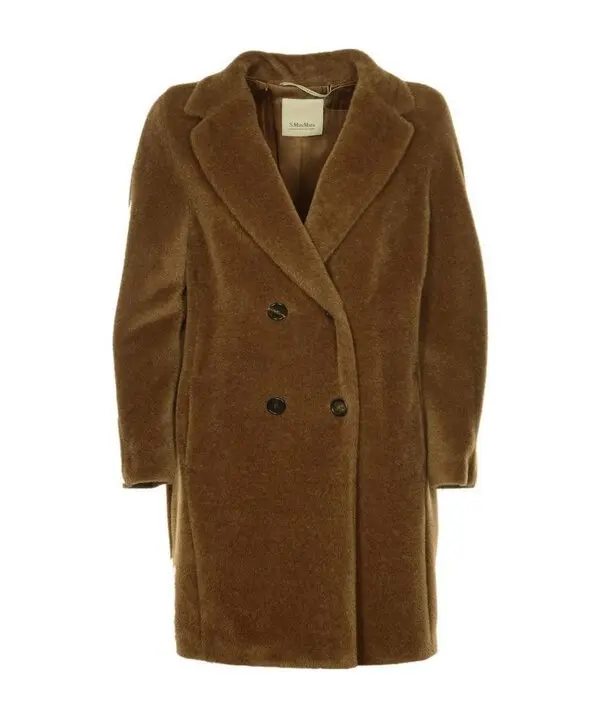 Max Mara Shearling Double-breasted Coat - Brown