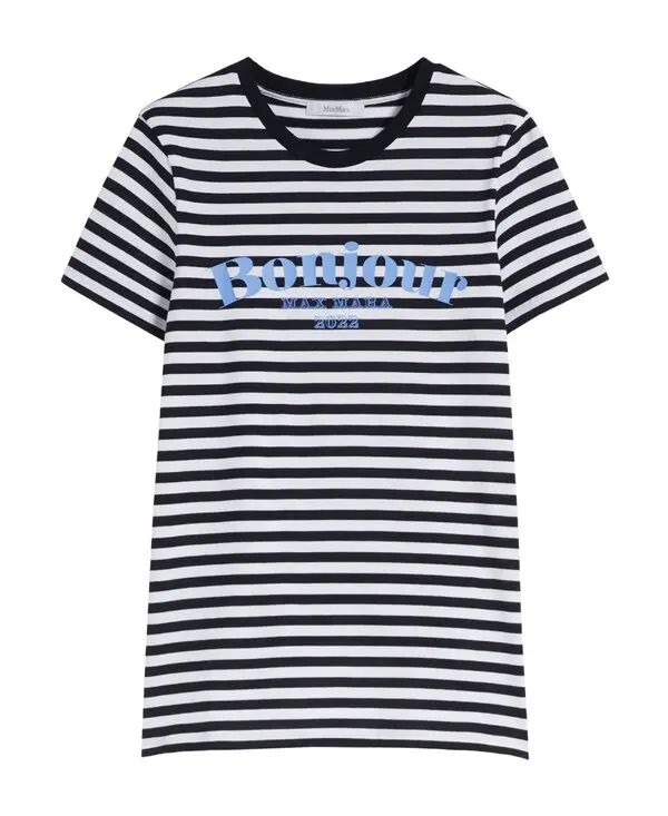 Max Mara Striped Printed T-shirt - White