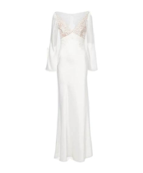 SELF-PORTRAIT Christopher Kane Lace-trimmed Satin Gown - White