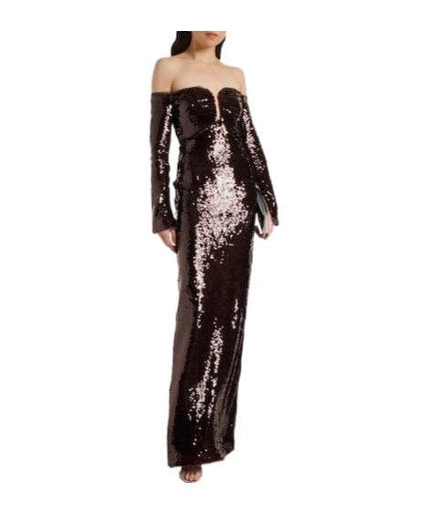 SELF-PORTRAIT Off-shoulder Sequined Gown