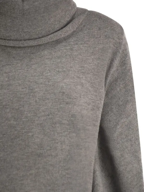 7 For All Mankind Wool Turtleneck Cape Sweater - Gray
