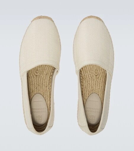 Brunello Cucinelli Suede-trimmed Woven Espadrilles