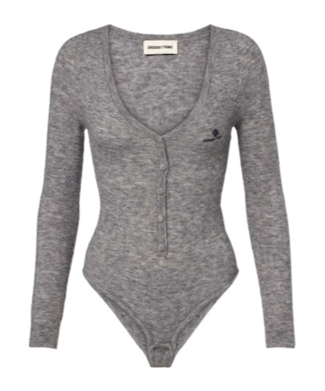 SHUSHU/TONG Logo Wool-blend Bodysuit - Gray