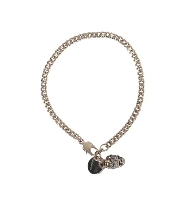 Alexander McQueen Skull Pendant Bracelet - Yellow