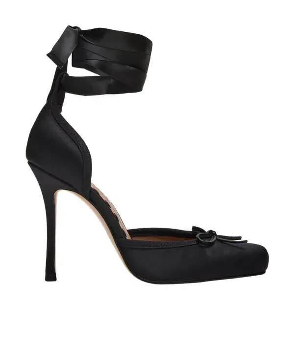 Steve Madden Larina Ankle-tie Heeled Pumps - Black