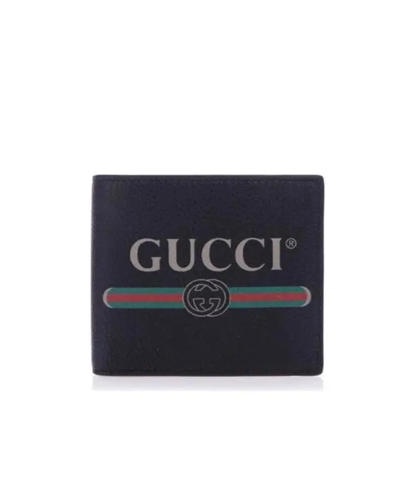 Gucci Print Leather Coin Wallet - Black