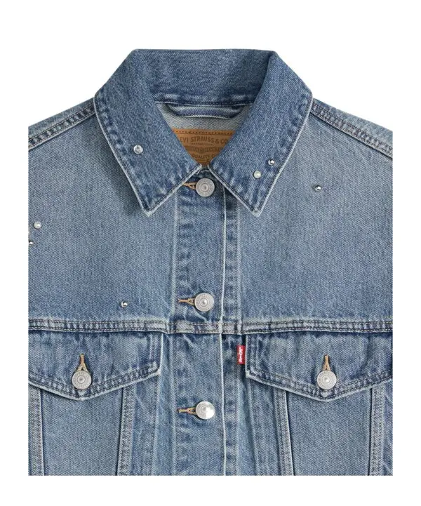LEVI'S Embellished Cropped Denim Jacket